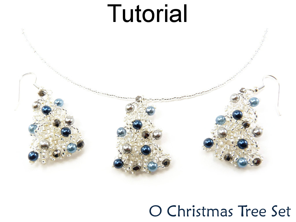 Beading Tutorial Pattern Earrings Necklace - Christmas Tree Holiday ...
