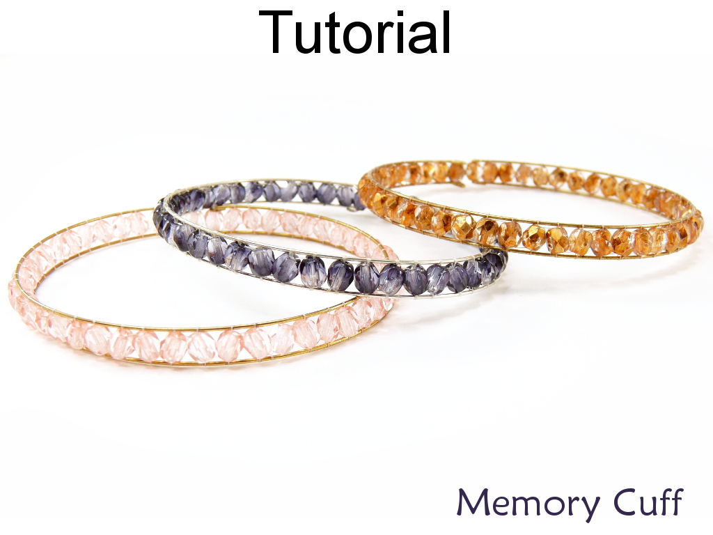 Beading Tutorial Pattern - Beaded Memory Wire Cuff Bracelet ...