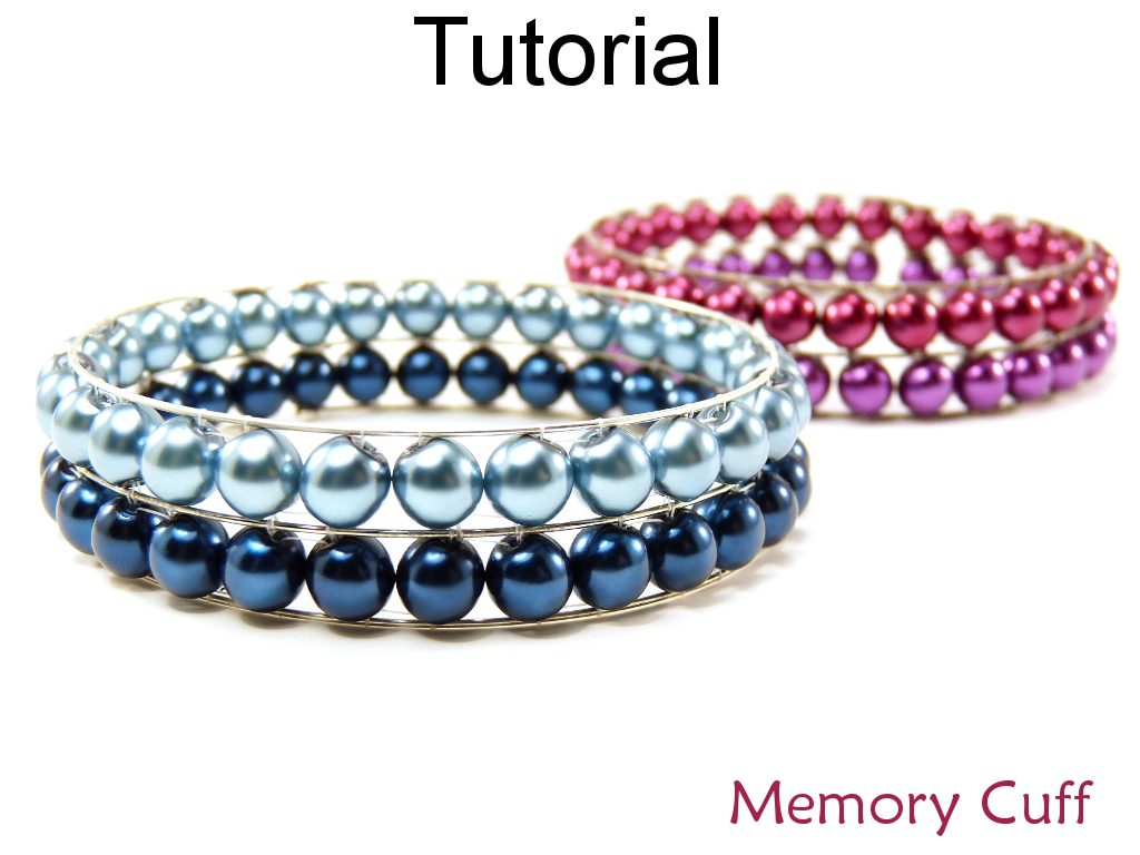 Beading Tutorial Pattern - Beaded Memory Wire Cuff Bracelet ...