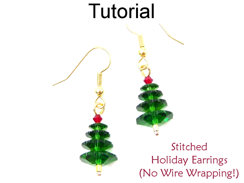 Christmas Earrings Beading Tutorial - Easy Beginner Project - No Wire ...