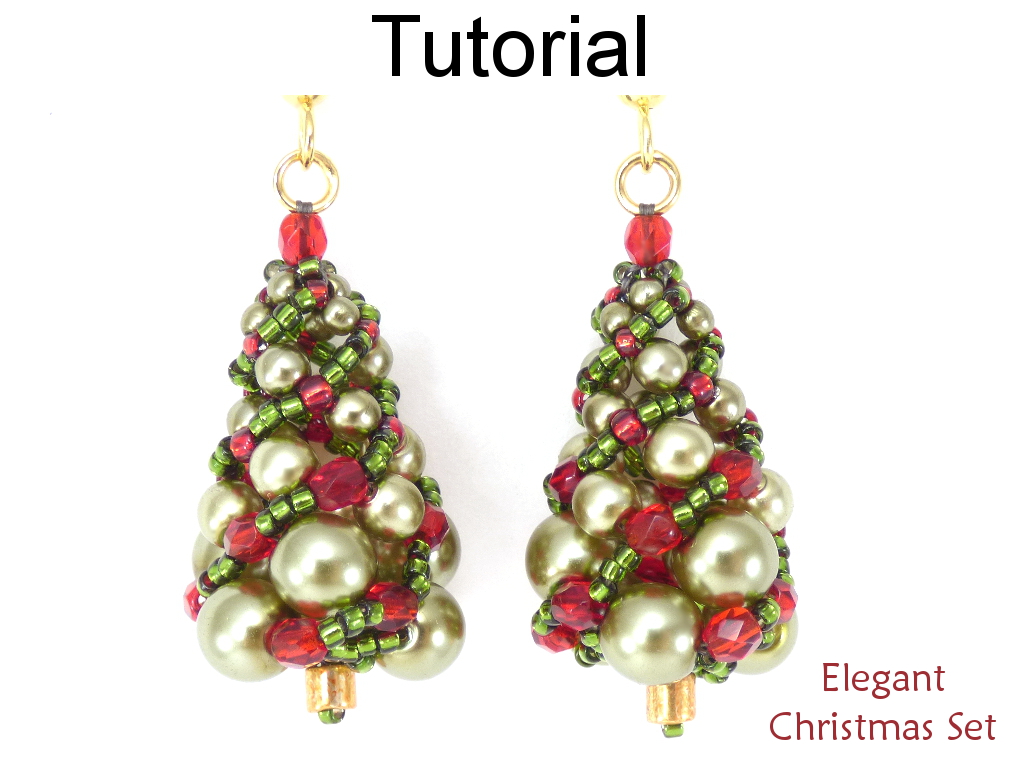 Beading Tutorial Pattern Christmas Holiday Earrings Necklace - Russian ...