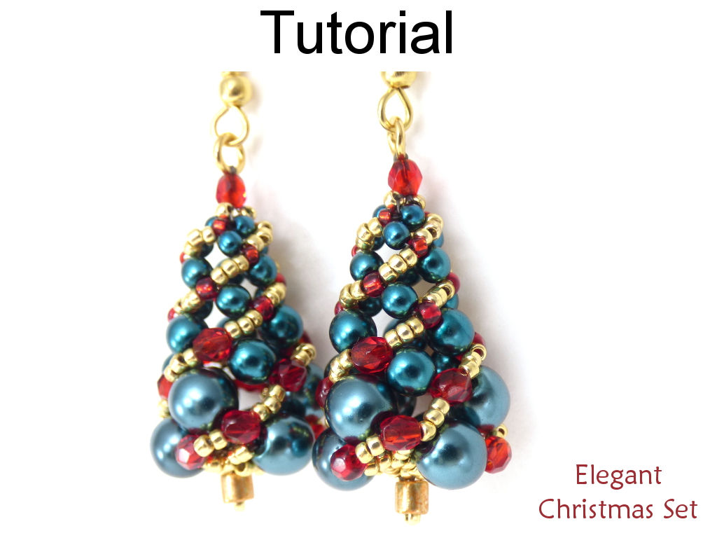 Beading Tutorial Pattern Christmas Holiday Earrings Necklace - Russian ...